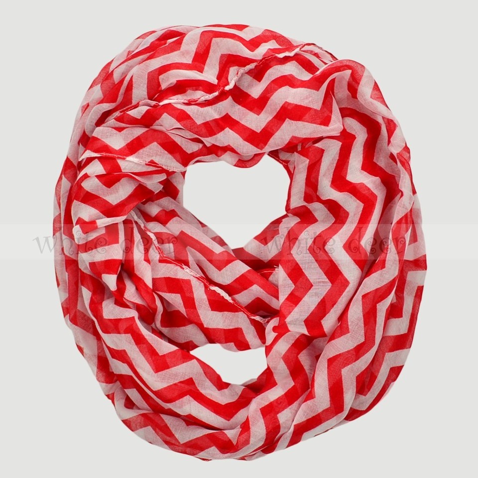 Wide Chevron Print Block Circle Loop Wrap Infinity Scarf Multi Color ...