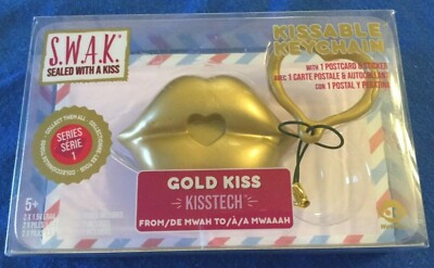 SWAK Sealed with a Kiss Kissable Keychain Sassy Gold Lips Series 1 ...