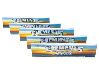 Elements King Size Slim Rolling Paper - 20 PACKS - Natural Ultra Thin ...