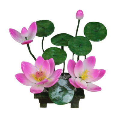 Chinese Jade Lotus Flower Bonsai Plant Tree Hardstone Gemstone Feng ...