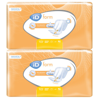 42 iD Form Extra Plus (Size 2) - 2 Packs of 21 - Shaped Incontinence ...