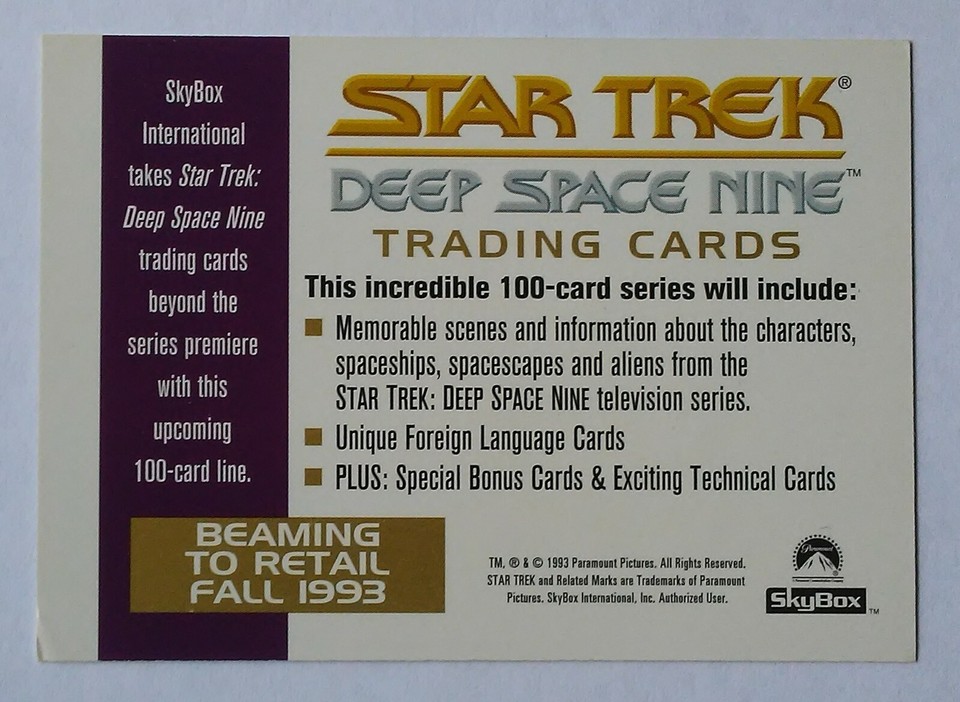 Star Trek Deep Space Nine Promo Card No # (1993 SkyBox) | eBay