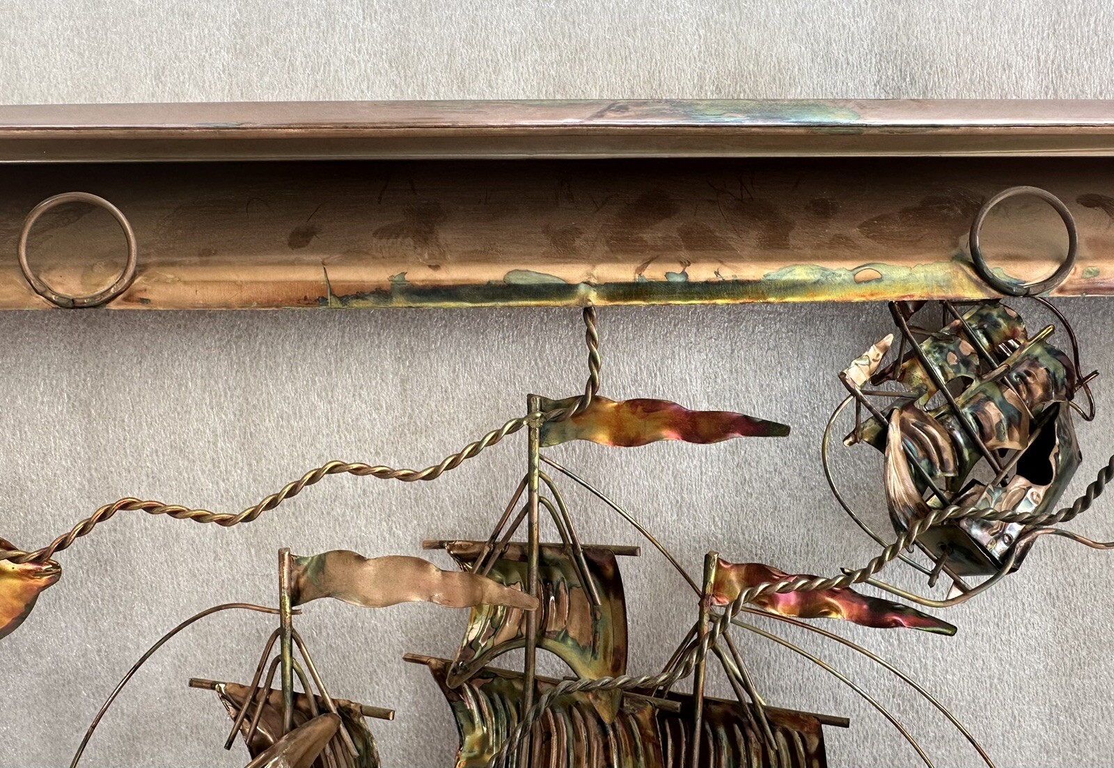 Vintage Berkeley Design Copper Framed Sailing Ship 3-D Wall Art 20x15 ...