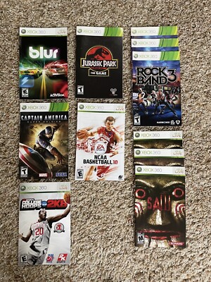Rare Xbox 360 Game Manual | Blur Captain College 2K8 Jurassic NCAA RB3 ...