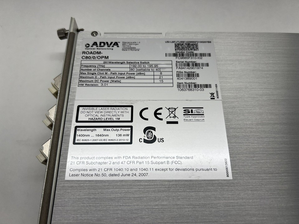 ADVA FSP 3000 R7 1063708310 ROADM 2 degree 80 channels in C Band | eBay