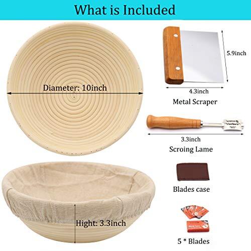 10" Round Bread Banneton Proofing Basket For Sourdough Rising Dough ...
