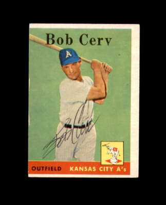 Bob Cerv Signed Original 1958 Topps Kansas City Athletics Autograph 1 ...