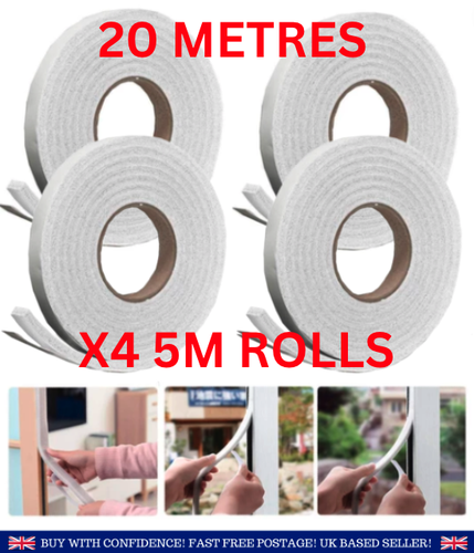 DRAFT EXCLUDER TAPE for Doors & Windows Draught Insulation Seal 20M ...