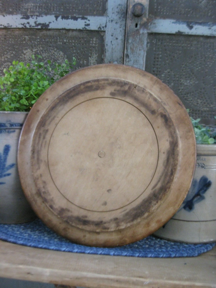 Elaborately Carved Antique Wood Round Bread Cutting Board Original ...