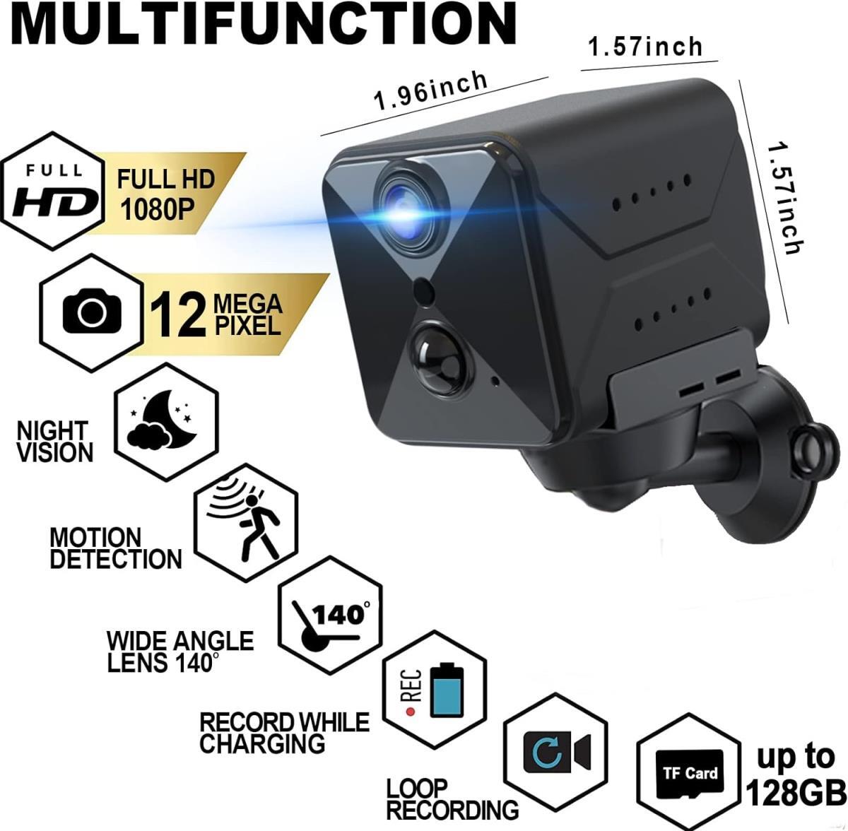 Javiscam Mini Kamera Full HD Überwachungskamera APP WiFi Schwarz | eBay