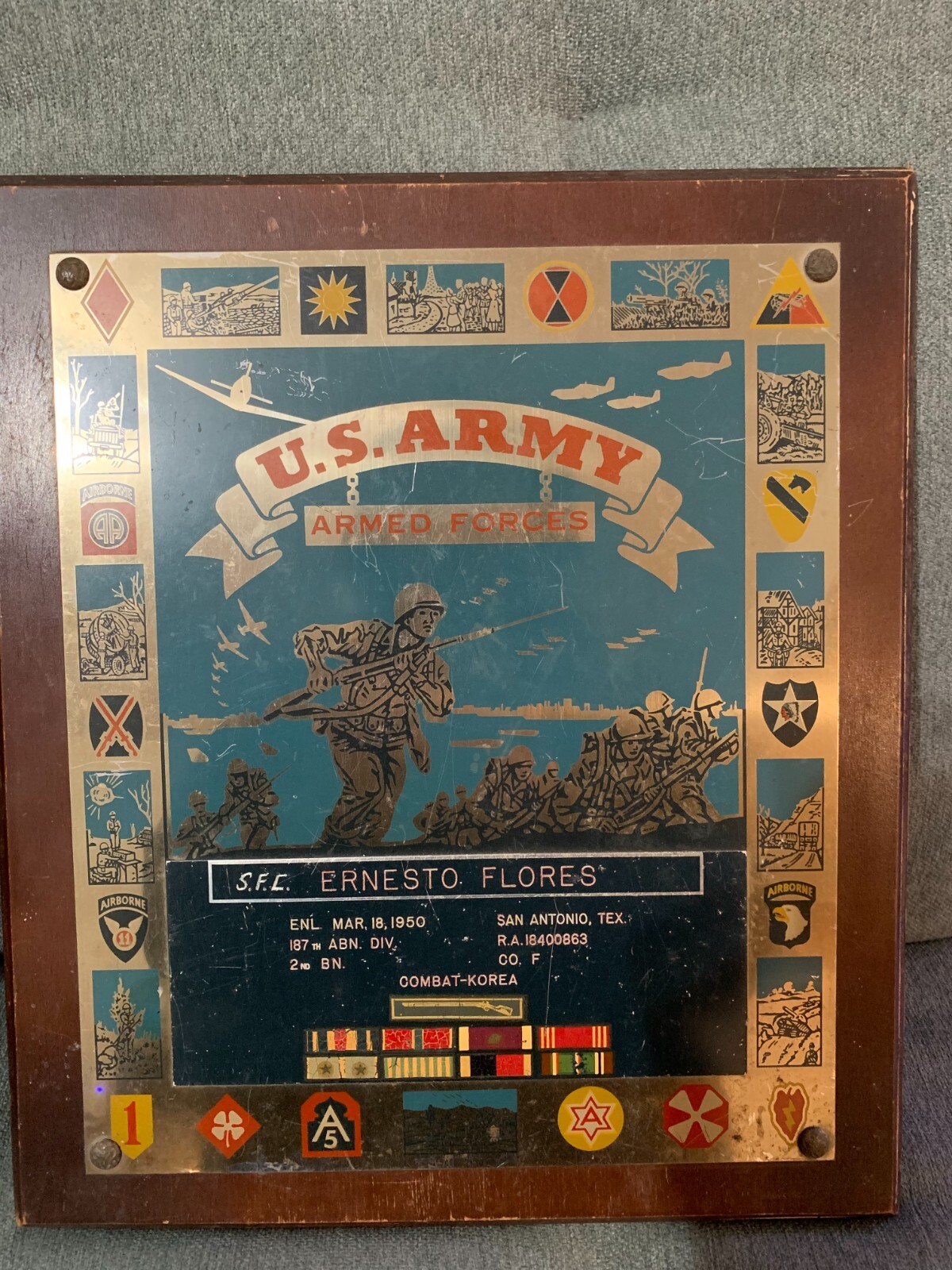 US Army Armed Forces Korea SFC Flores Commemorative Plaque | eBay