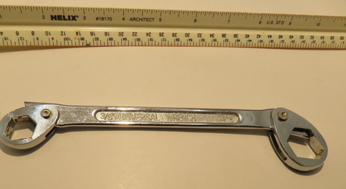 Vintage Universal Wrench Tool 8 11/16" Long 3/8" to 13/16" & 9-14mm to ...