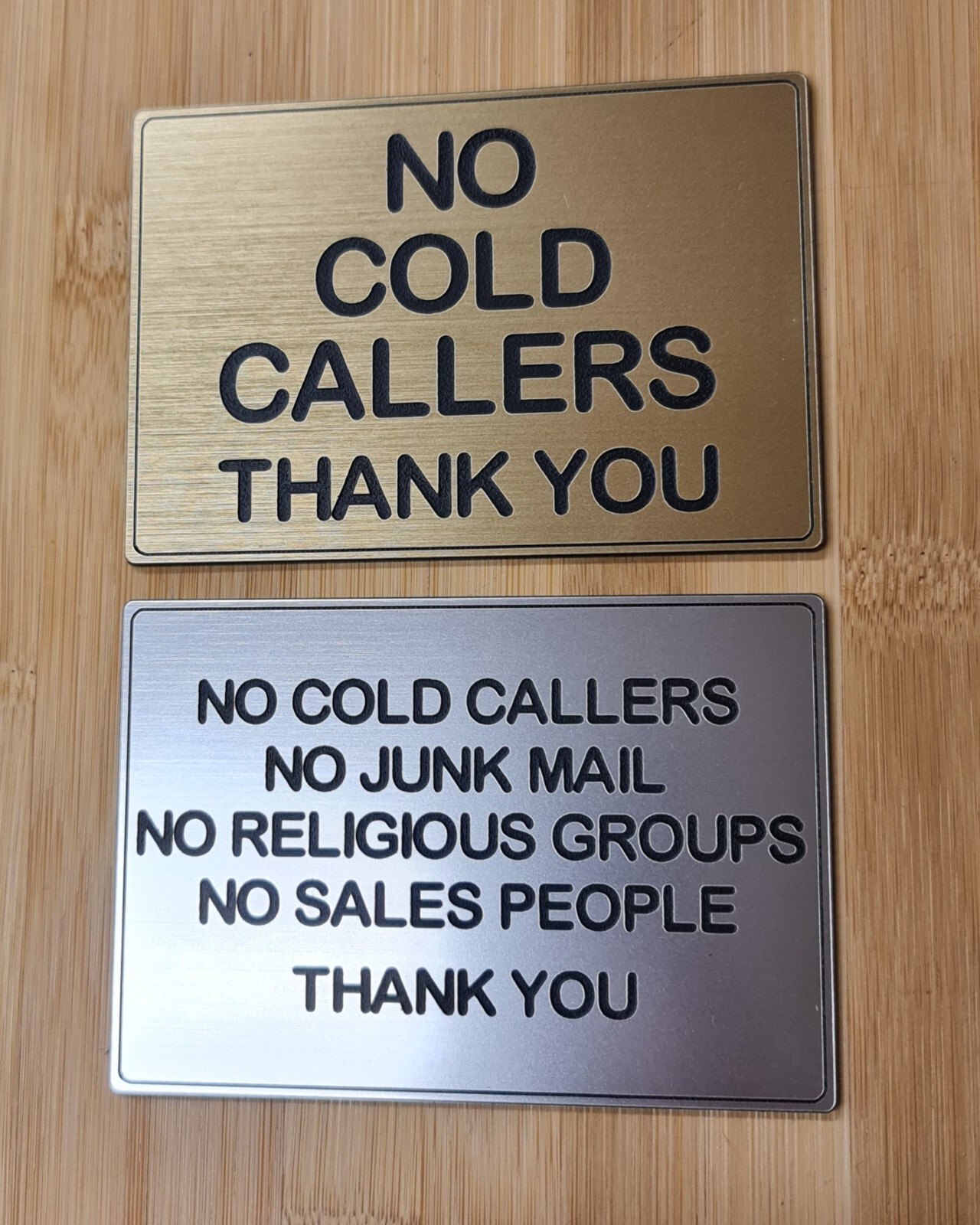 No Cold Callers, Sales People, Canvassers, Religious Groups Plaque Door ...