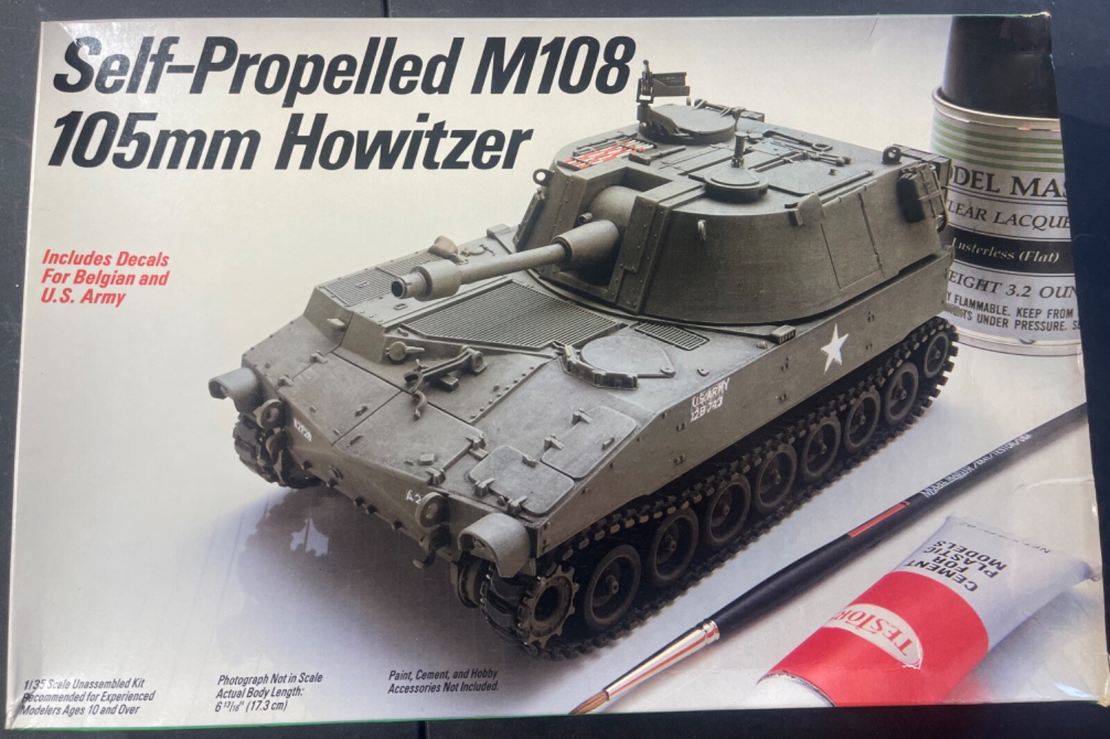 Testors Italeri Self Propelled M108 105mm Howitzer 818 1/35 NIB Model ...