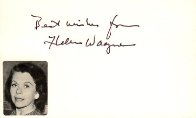 Helen Wagner Signed Auto 3x5 Index Card As the World Turns | eBay