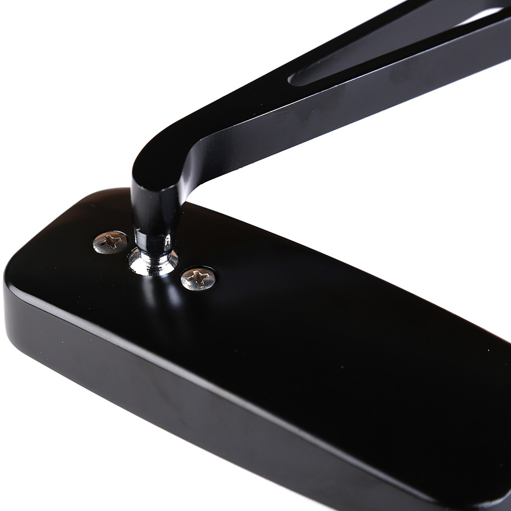 UNIVERSAL MOTORCYCLE BLACK RECTANGLE CUSTOM REARVIEW MIRRORS FOR HARLEY ...