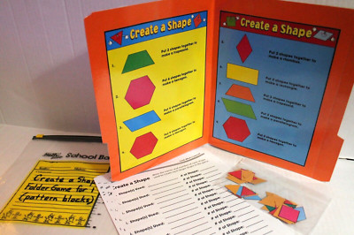 Carson-Dellosa Math "Create a Shape" Pattern Blocks Center Activity ...