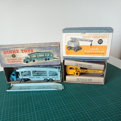 Dinky Supertoys 571 Coles Crane and Dinky 582 Pullmore Transporter with ...