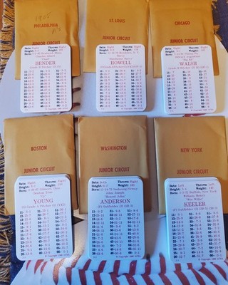 1905 BASEBALL SEASON APBA GAME CARDS. 6 TEAMS. 19 Players Team. YANKS ...