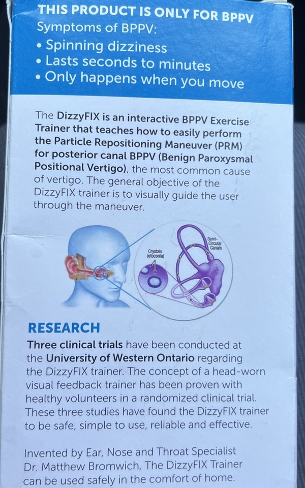 Dizzy Fix Vertigo Exercise Trainer for Home Use Drug- Safe & Natural ...