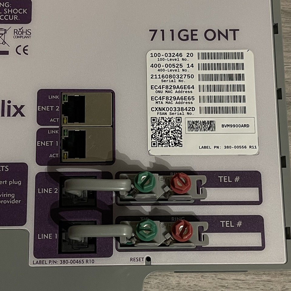 Calix 711GE ONT Optical Network Terminal Module Replacement Fiber ...