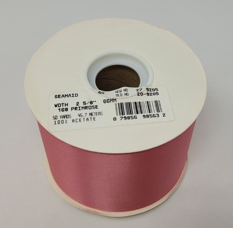 Lion Offray Primrose Pink Satin Acetate Craft Ribbon 2-5/8" x 50 YDS ...