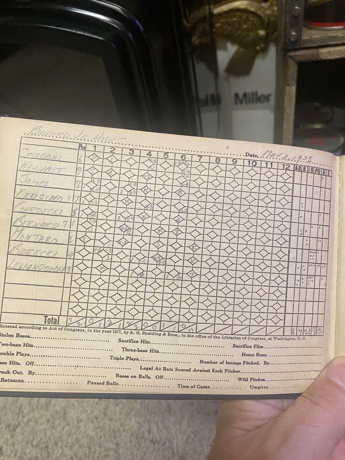 A G Spalding Baseball Scorebook Base Ball Game Used 1900s Rare | eBay