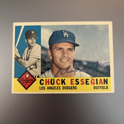 CHUCK ESSEGIAN 1960 TOPPS AUTOGRAPHED SIGNED AUTO BASEBALL CARD | eBay