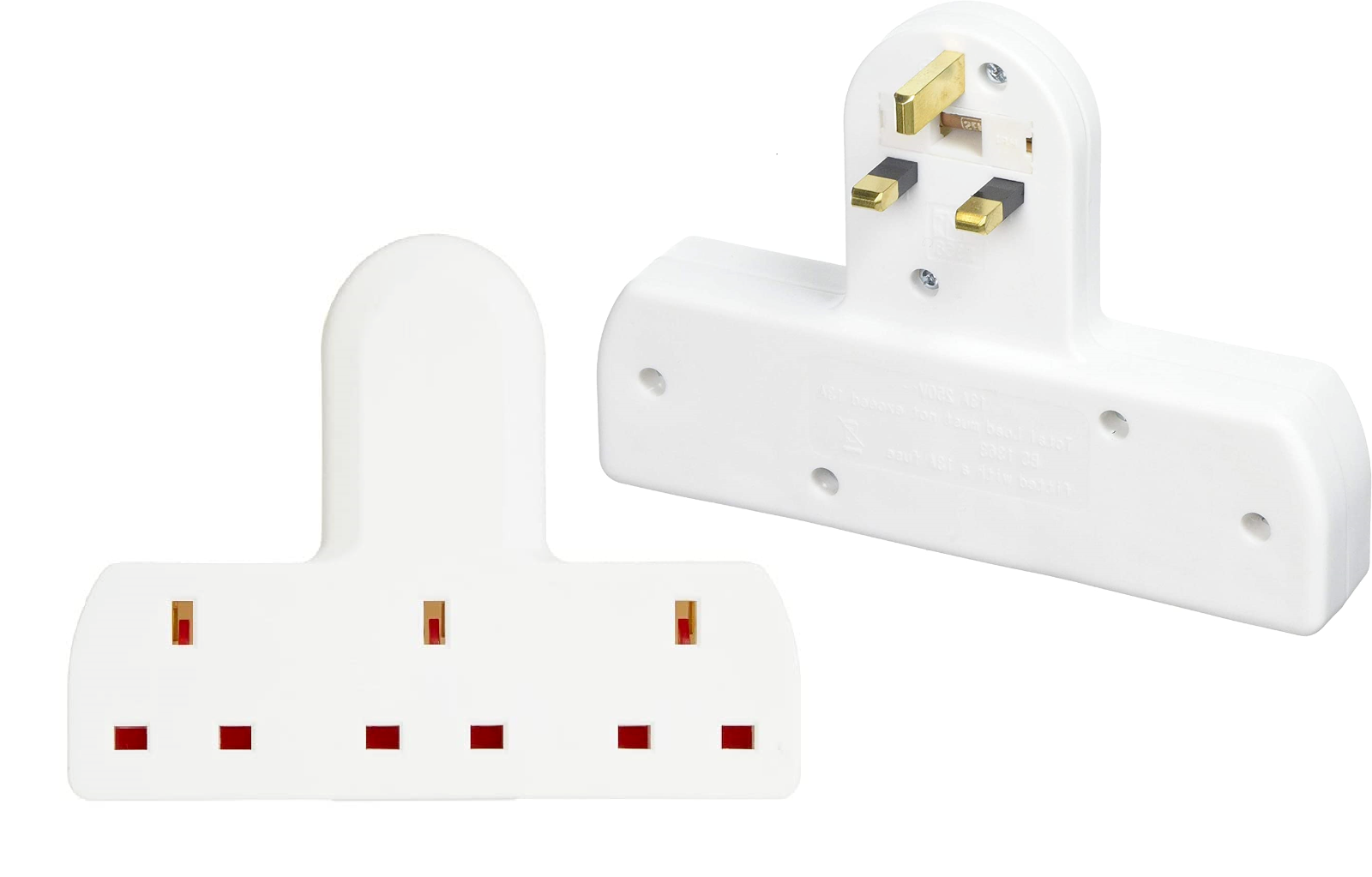 3 Way Gang UK Multi Socket Plug Extension Mains Adaptor 13A 250V AC ...