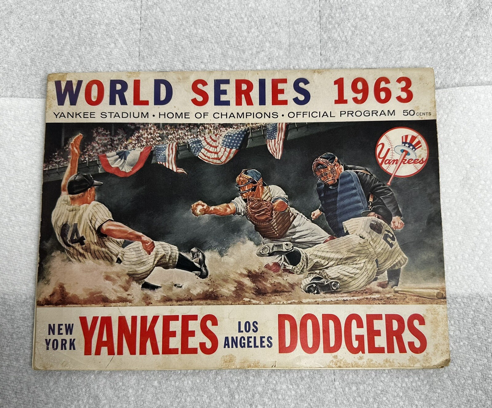 1963 NY YANKEES LA DODGERS WORLD SERIES PROGRAM Mickey Mantle & Sandy ...
