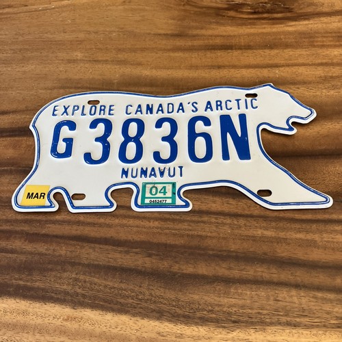 Vintage NORTHWEST TERRITORIES POLAR BEAR LICENSE PLATE W/NWT MAR Tag # ...