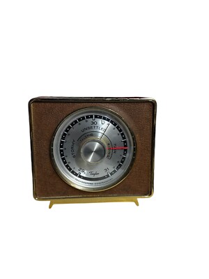Vintage Taylor Temperature Compensated Brass Weather Forecast Barometer ...