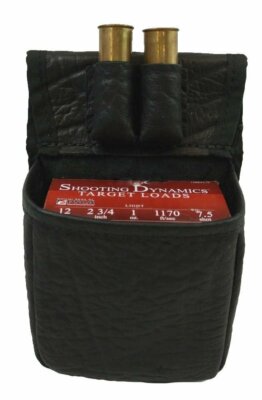 Genuine CAPE BUFFALO HIDE SHOTGUN SHELL SKEET / TRAP SHOOTING POUCH ...