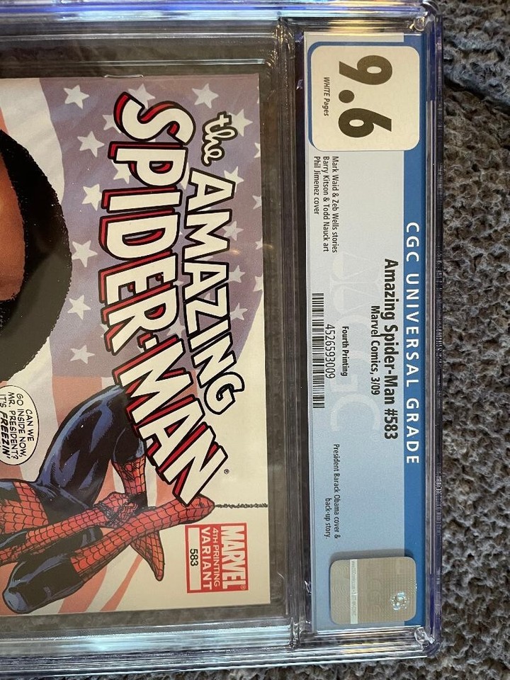 Amazing Spiderman #583 CGC 9.6 WP Fourth Printing Obama Variant NO ...