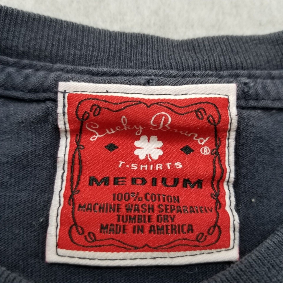 Vintage Lucky Brand Shirt Mens Medium Blue Long Sleeve Crew Neck ...