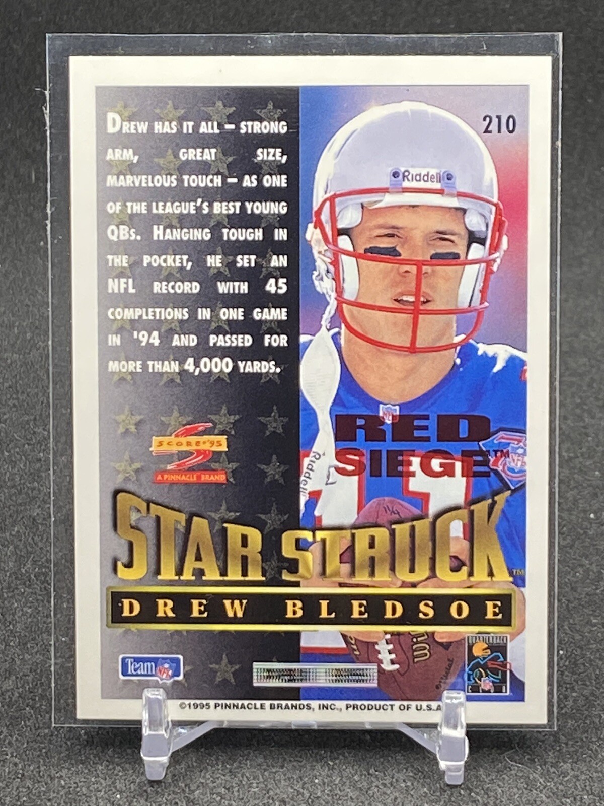 1995 Pinnacle Drew Bledsoe #210 Star Struck New England Patriots | eBay