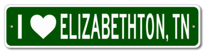 I Love Elizabethton, Tennessee Metal Wall Decor City Limit Sign ...