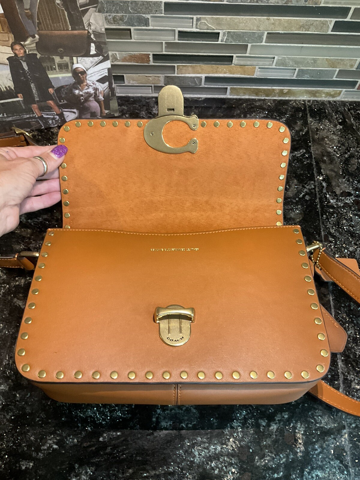 Coach Studio Shoulder Bag With Rivets Crossbody Glove… - Gem