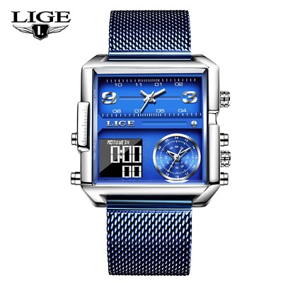 Casual Men Watch Electrical Quartz Digital Week Luminous Waterproof ...