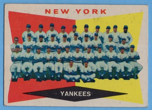 1960 Topps #332 New York Yankees VG-VGEX+ Mickey Mantle Roger Maris ...