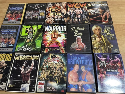 Wrestling DVD Lot of 15 Titles Various WWE WCW Wrestlemania Others Disc ...