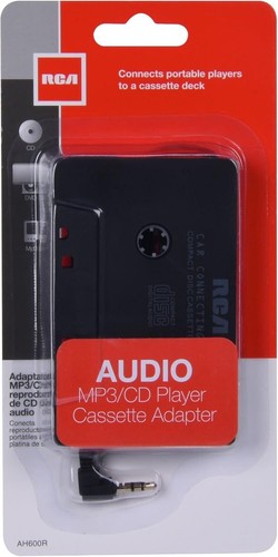 RCA Cassette Adapter for 3.5mm iphone/ipod/mp3 Audio to Car Stereo Deck ...