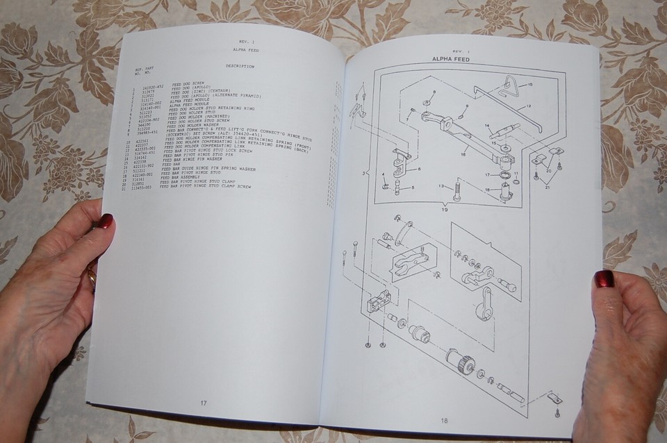 Illustrated Parts Manual to Service Singer 4610 4613 4617 4623 Sewing ...