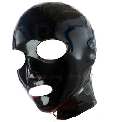Black Latex Rubber Gummi Hood Face Mask Zipper Back Natural Rubber Size ...