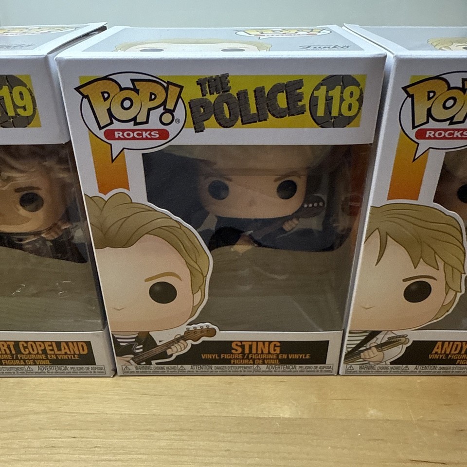 Funko POP! Rocks THE POLICE Set Sting #118, Stew #119, Andy #120 ...