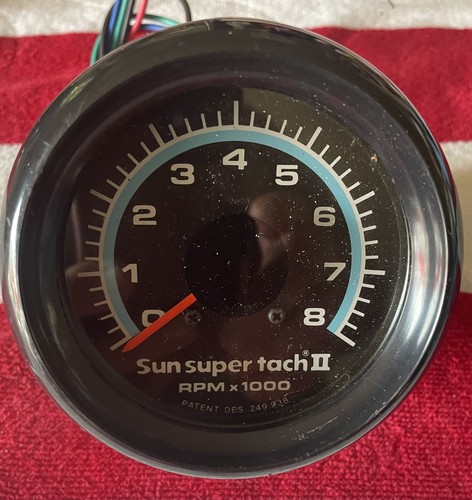 Sun Super Tach II 8000 RPM Vintage Tachometer 4 leads vever installed | eBay
