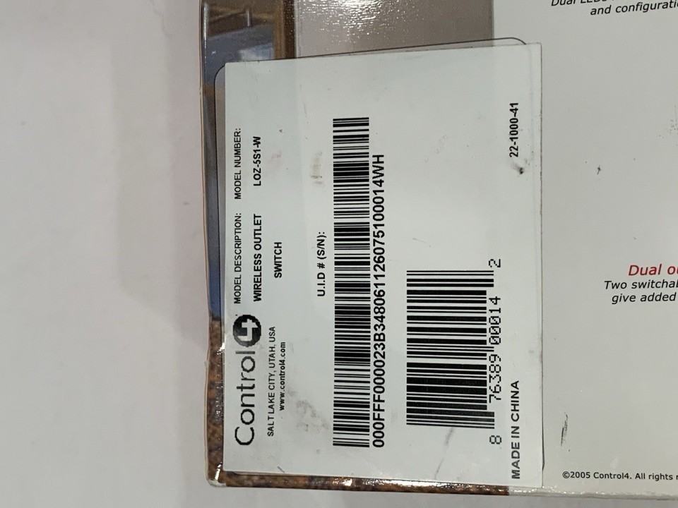 Control4 Wireless Lot C4-SW1-Z-WH Switch, C4-Dim1-Z-WH & Outlet Switch ...