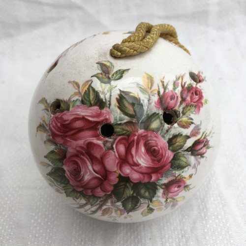 Vintage floral ceramic pomander - flowers - needs refilling | eBay