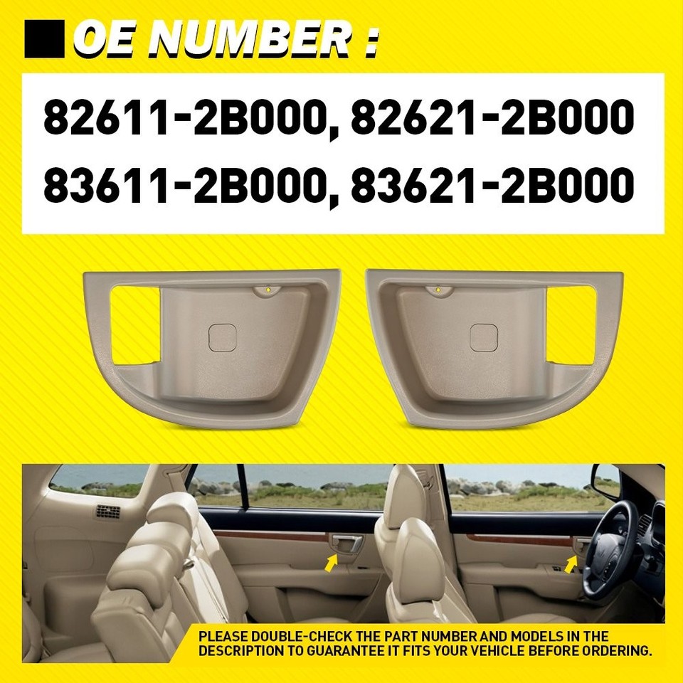 Front&Rear Interior Door Handle Covers Beige Fit 2007 2008-2012 Hyundai ...