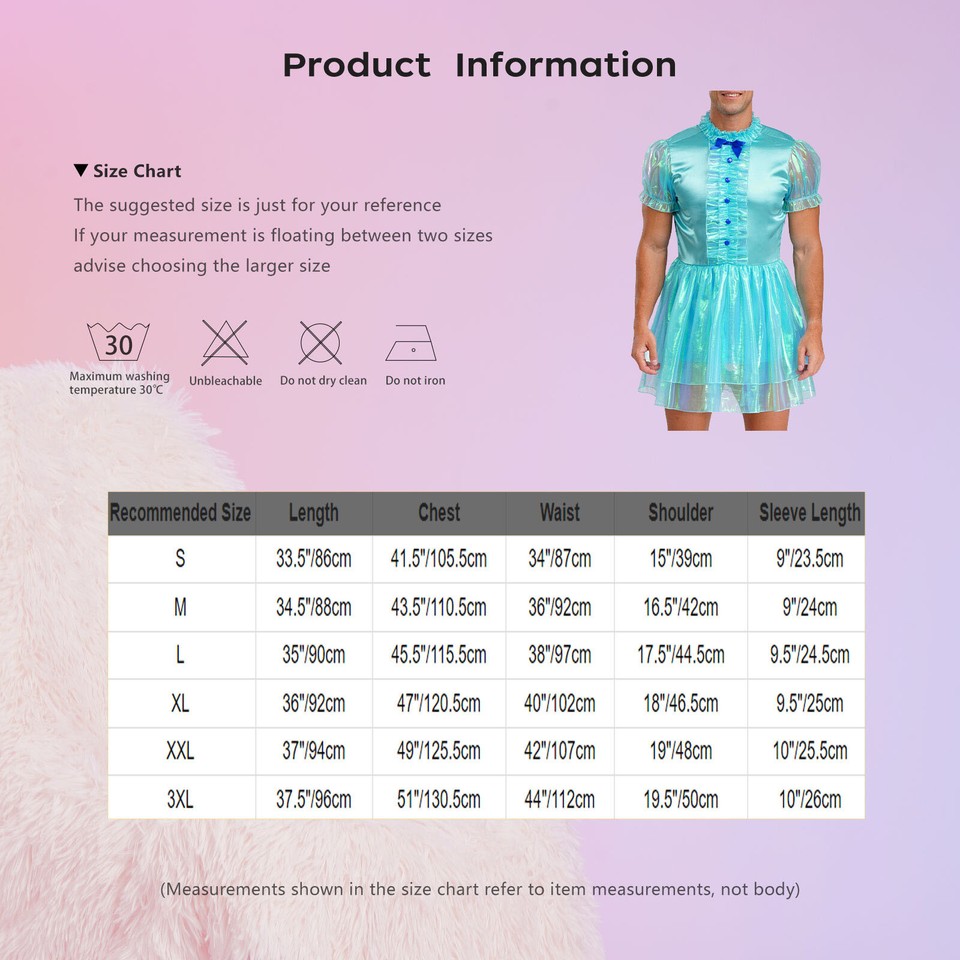 Mens Sissy Maid Silk Satin Nightshirt Short Sleeve V Neck Pajamas Top ...